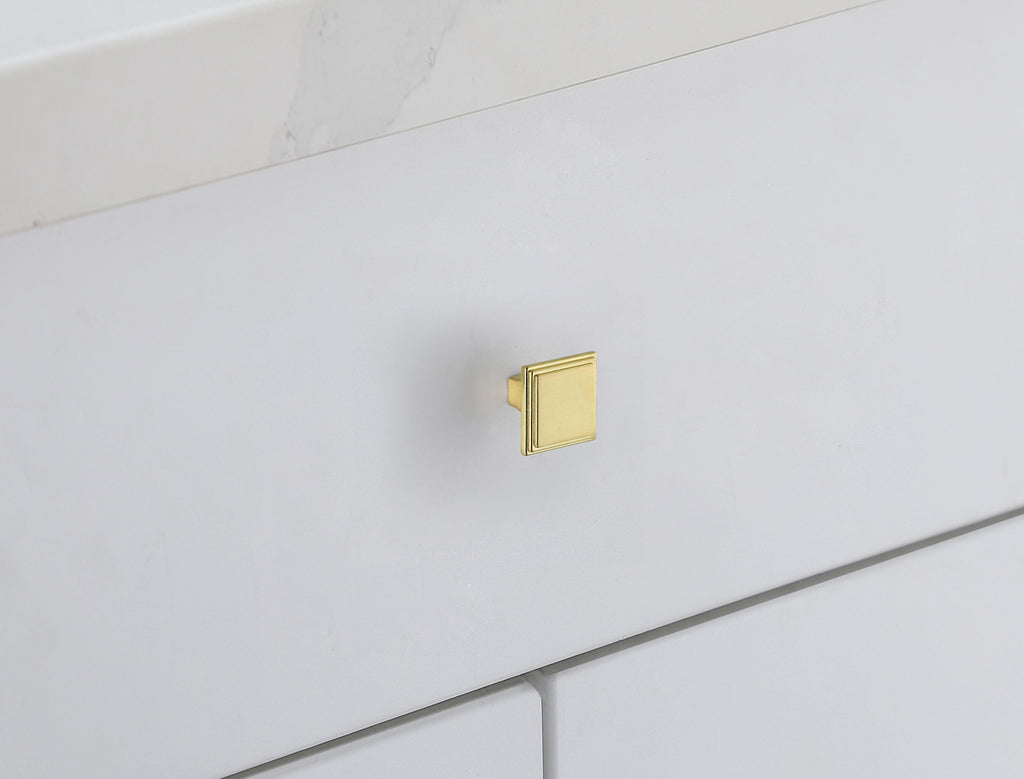 Wilow 1" Brushed Gold Square Knob Multipack (Set Of 10) | Elegant Wilow ...