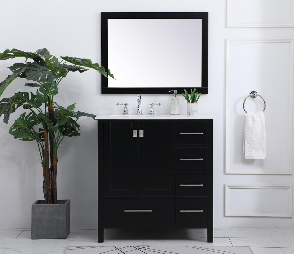 32 Inch Single Bathroom Vanity In Black | Elegant Irene | ELG-VF18832BK ...