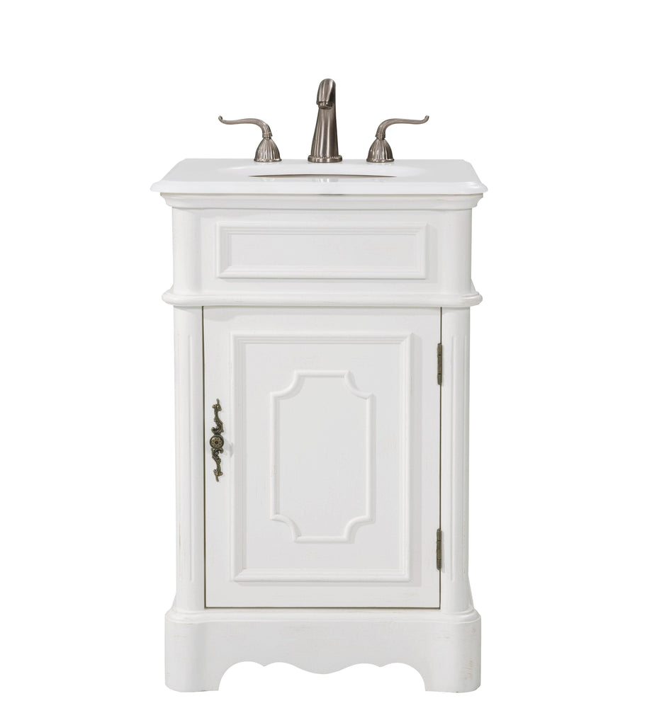 21 Inch Single Bathroom Vanity In Antique White With Ivory White ...